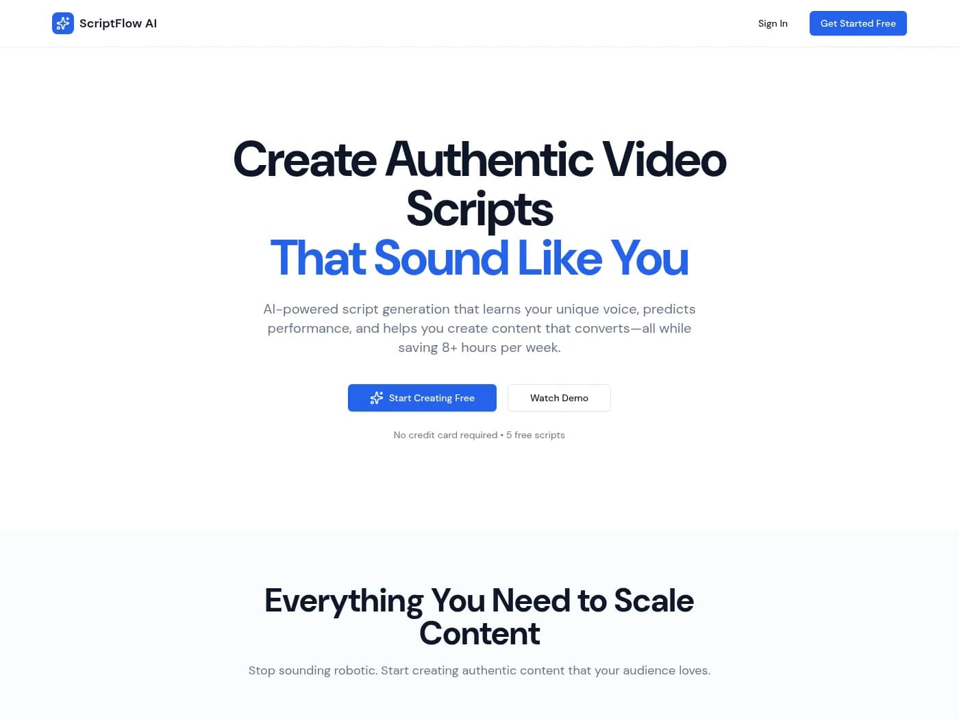 ScriptFlow AI – Authentic Script Generation & Advanced Video Editing for Creators