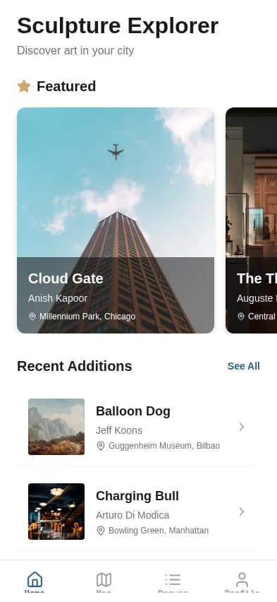 Sculpture Explorer: Interactive Mobile Guide for Artworks