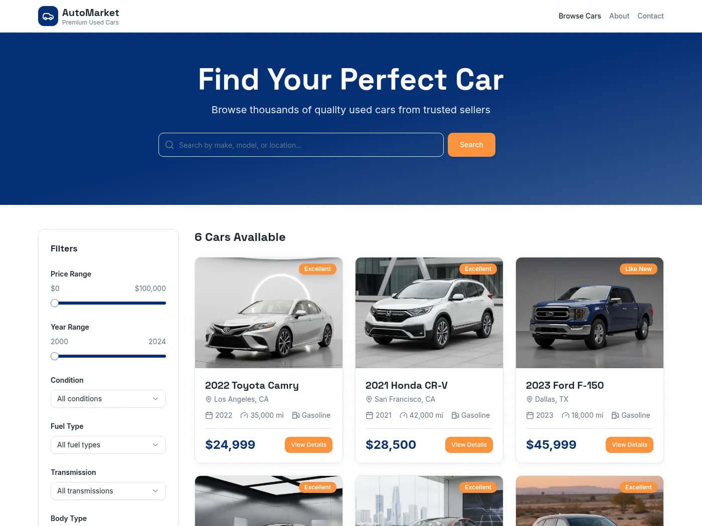 Second Hand Car Marketplace