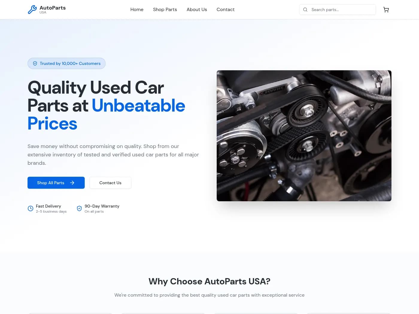 Second-Hand Car Parts Shop for USA
