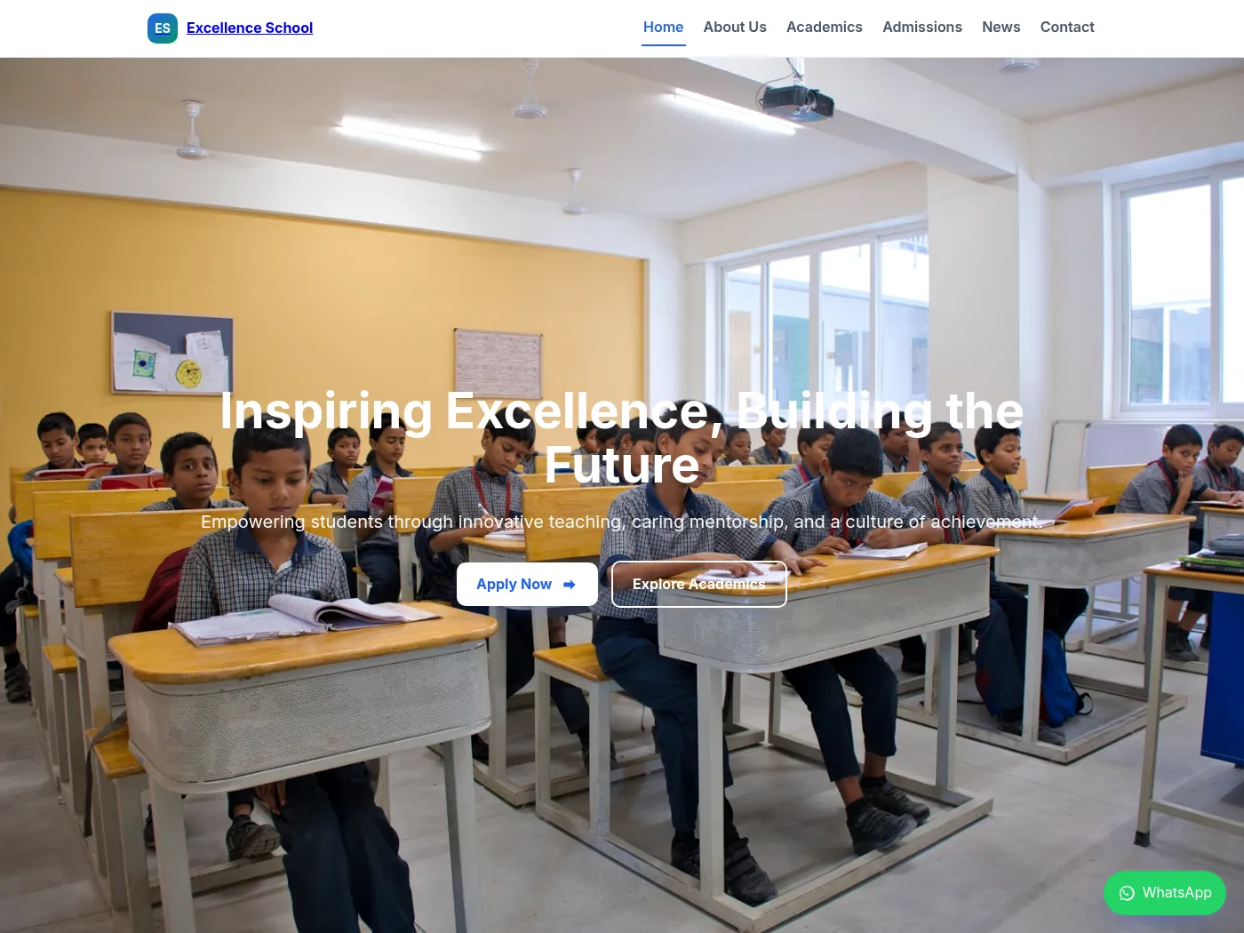 Secondary School MVP Landing Page