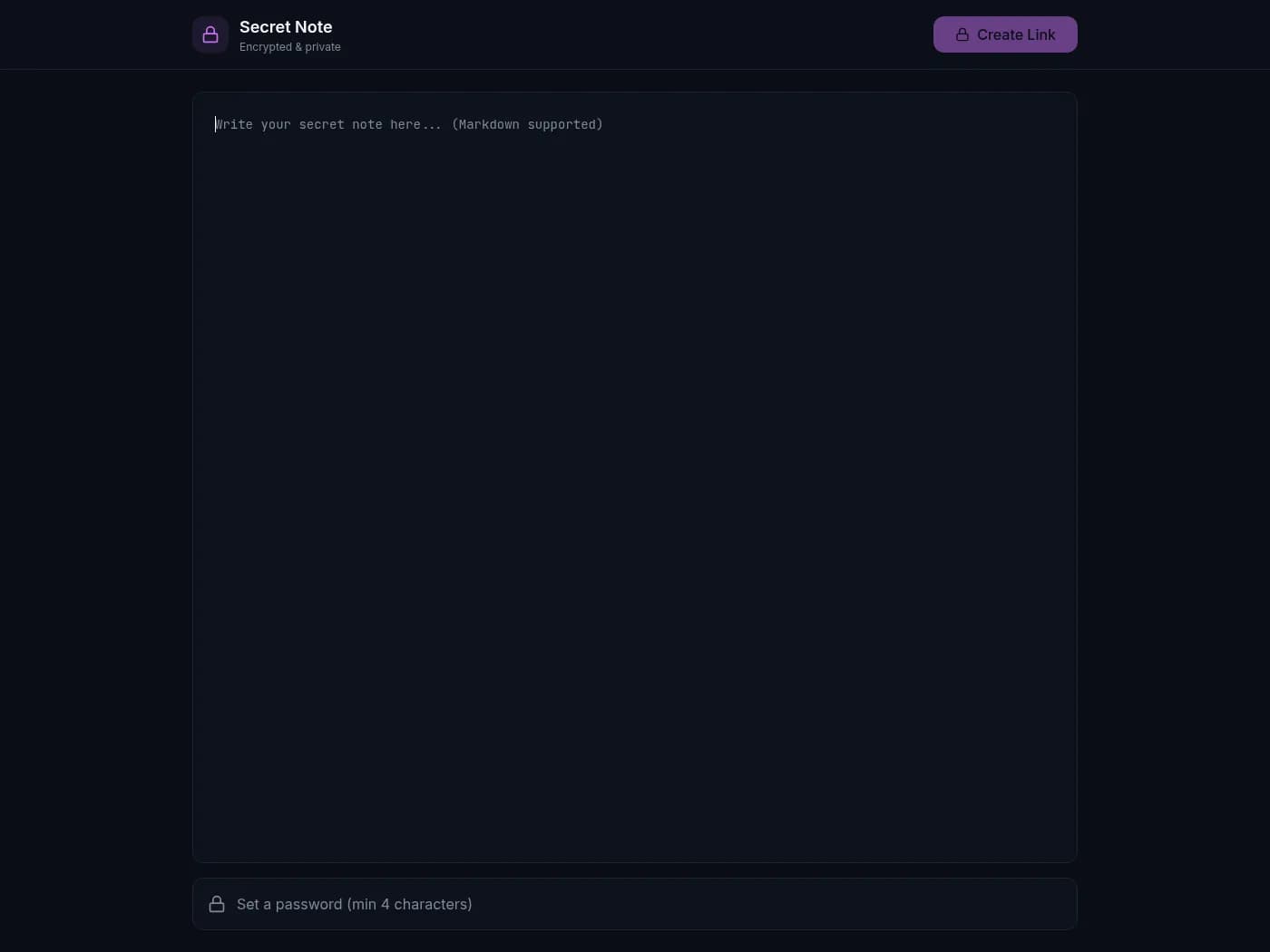 Secret Note Share: Secure Markdown Notes with Encrypted Links