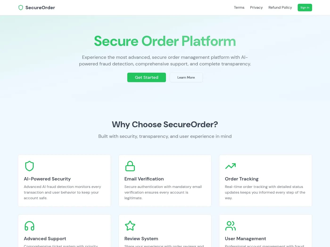 Secure Admin-Controlled Order Platform with Advanced AI and Legal Compliance