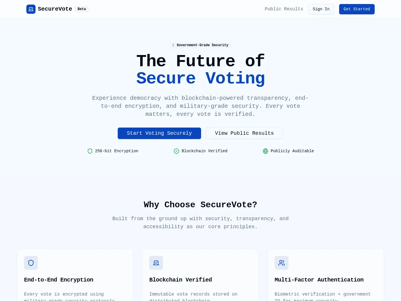 Secure Blockchain-Based Online Voting Platform