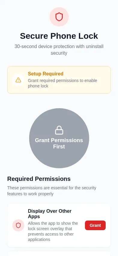 Secure Phone Lock: 30-Second Device Locker with Uninstall Protection