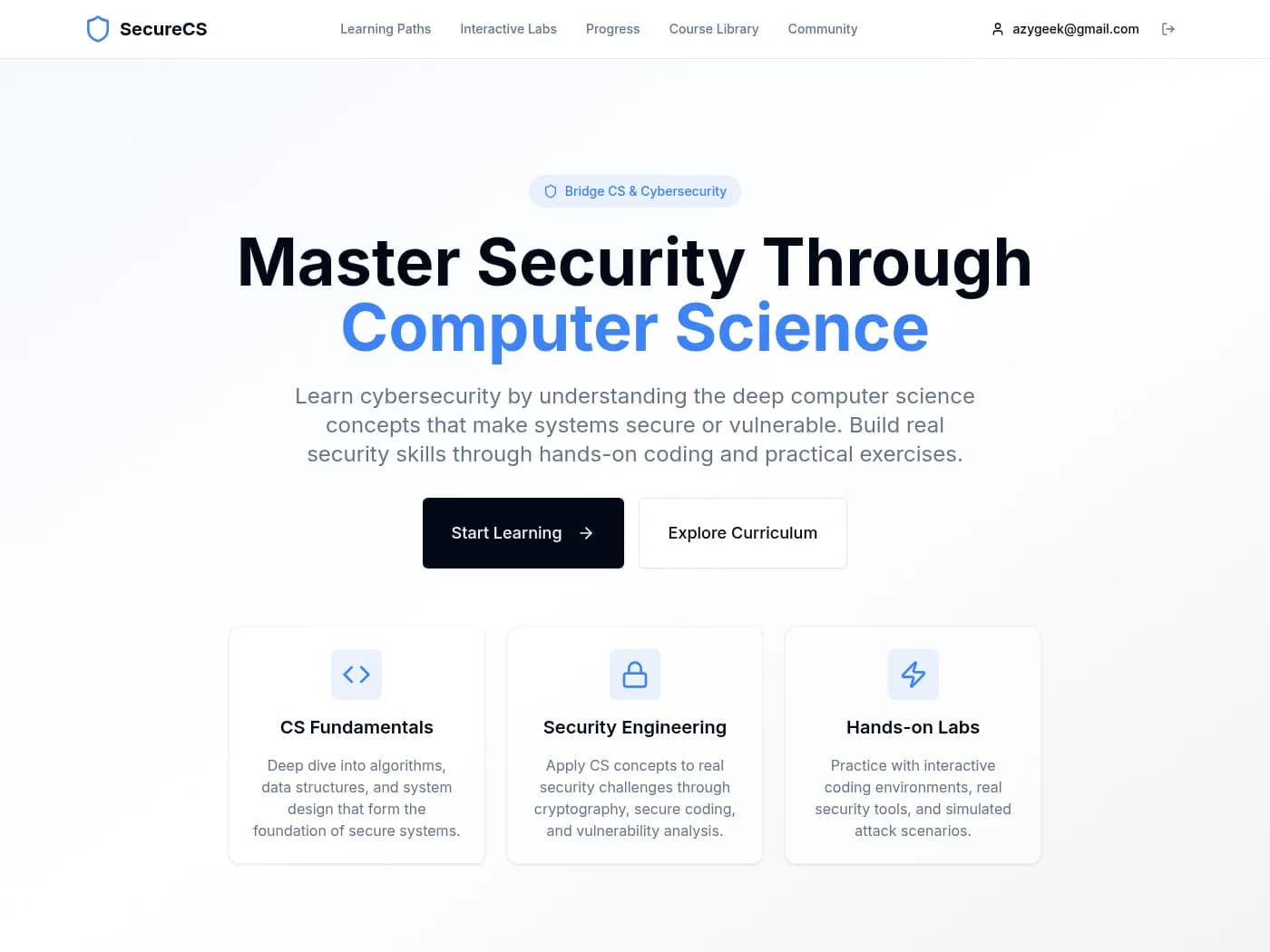SecureCS Learning Platform