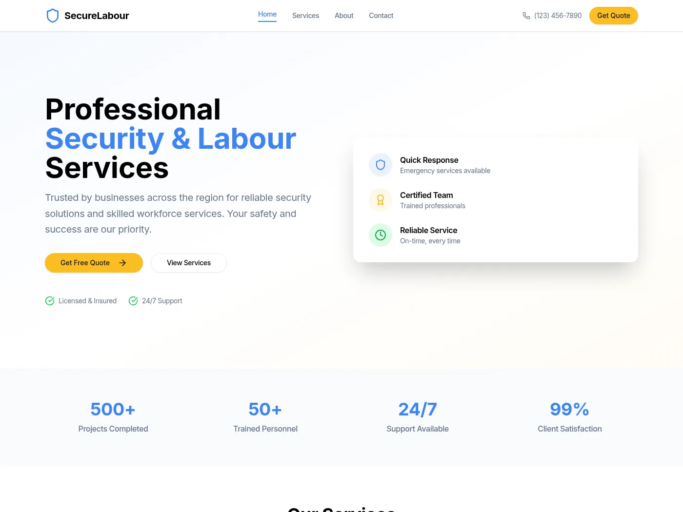SecureLabour Services Portal
