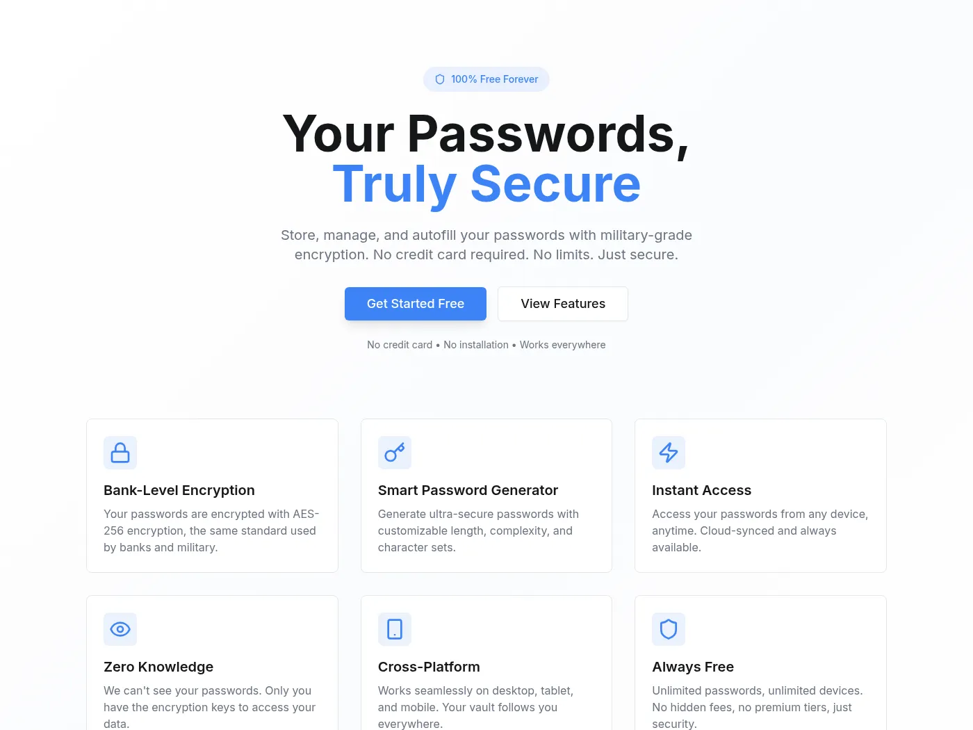 SecurePass - Free Password Manager