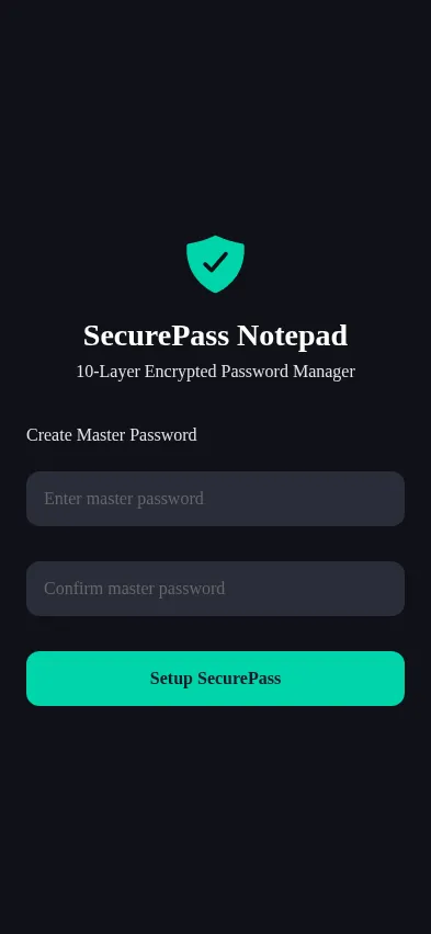 SecurePass Notepad - 10-Layer Encrypted Password Keeper for Android
