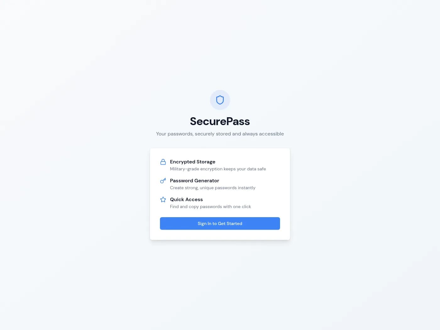 SecurePass - Simple Password Manager