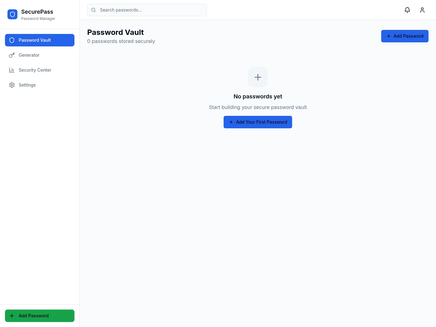 SecurePass - Password Manager App
