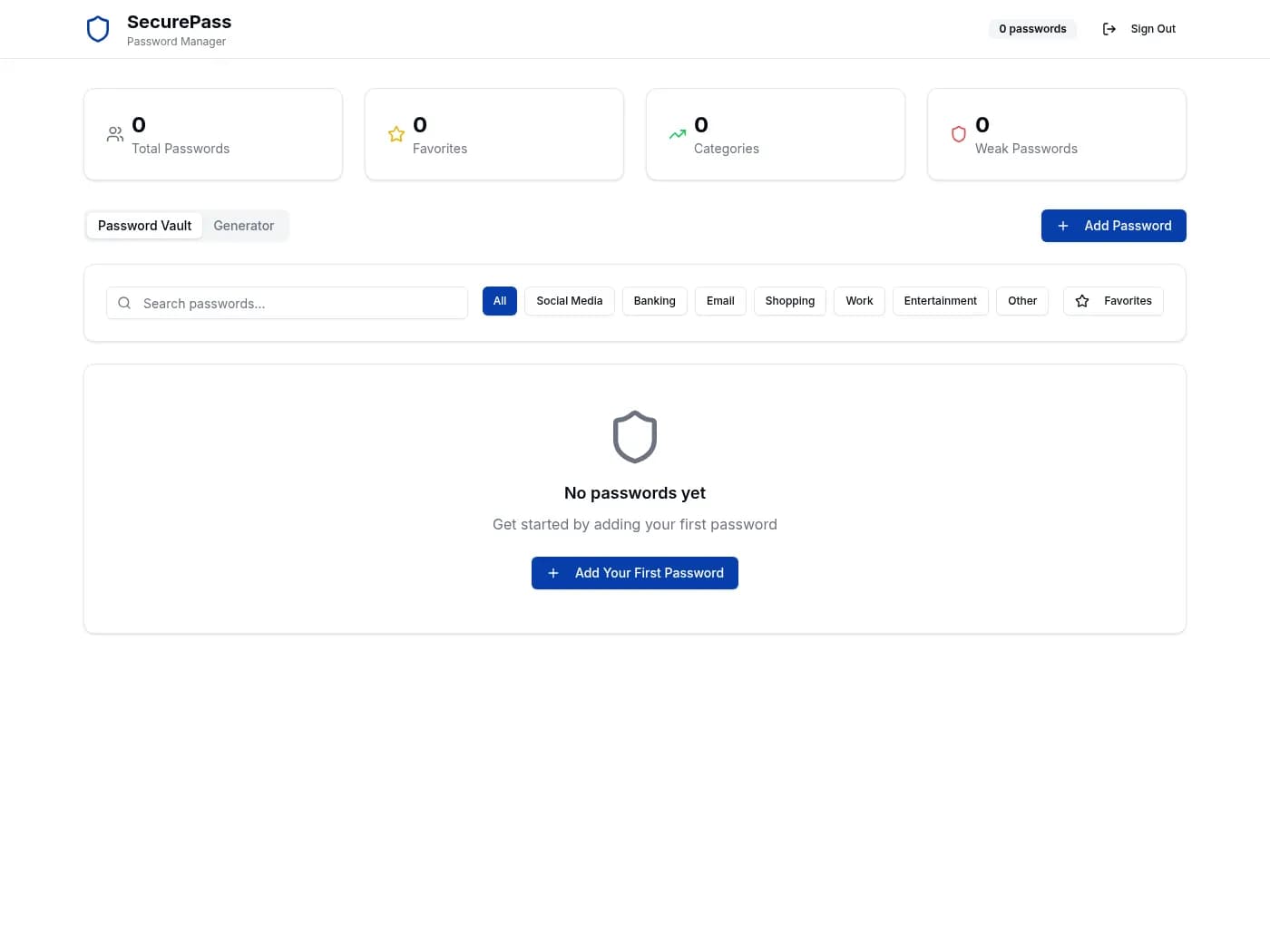 SecurePass Password Manager