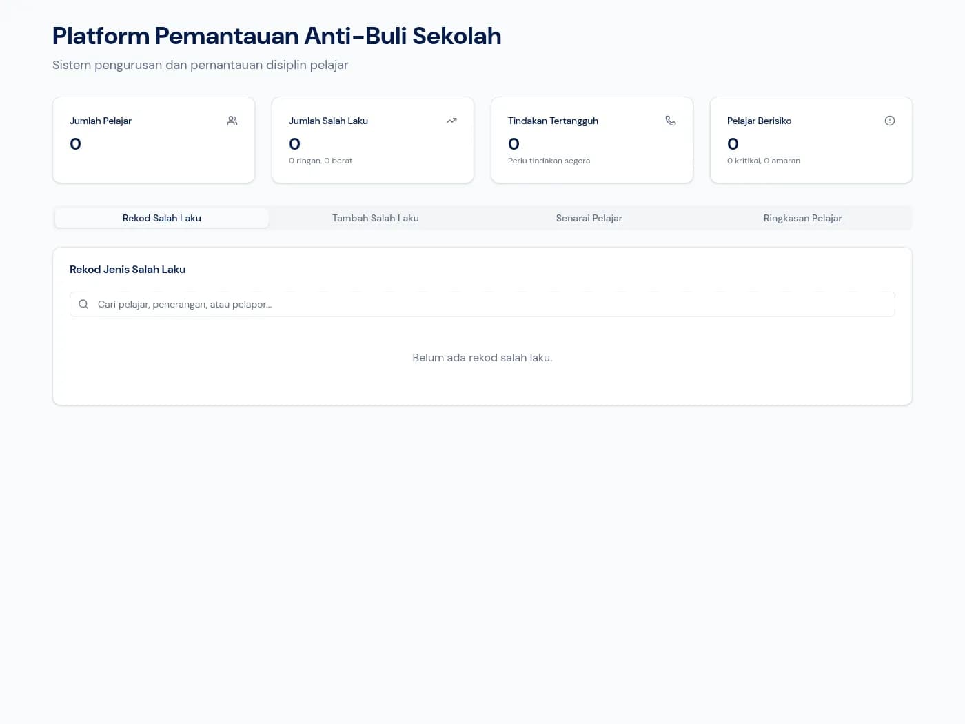 Sekolah Anti-Bullying Monitoring Platform