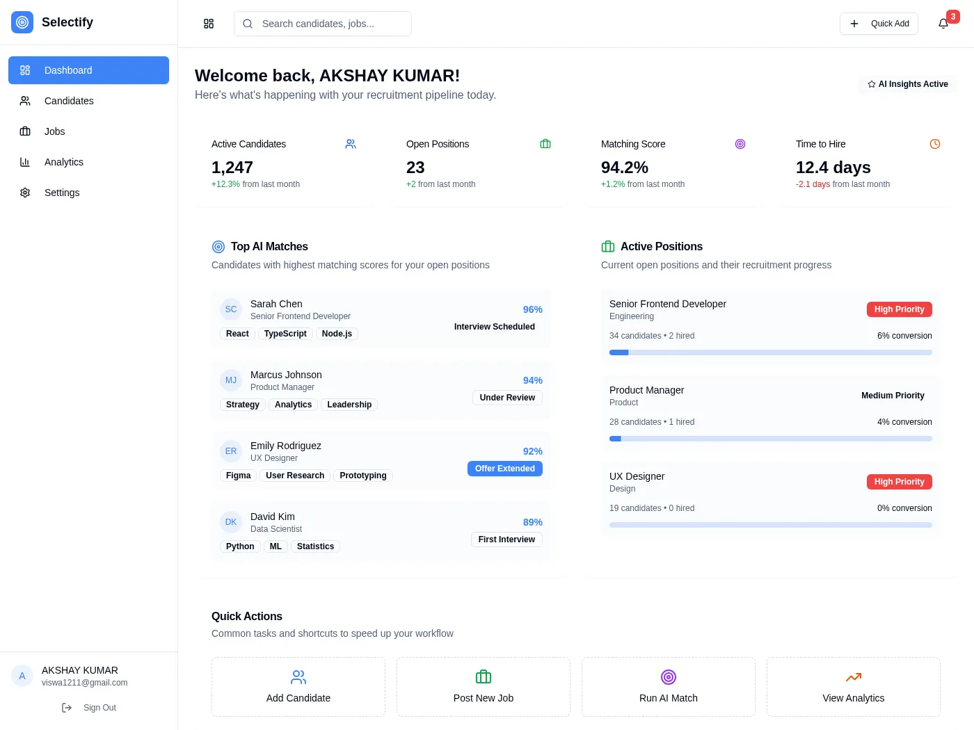 Selectify: AI-Powered Secure Recruitment Assistant for Web and Mobile