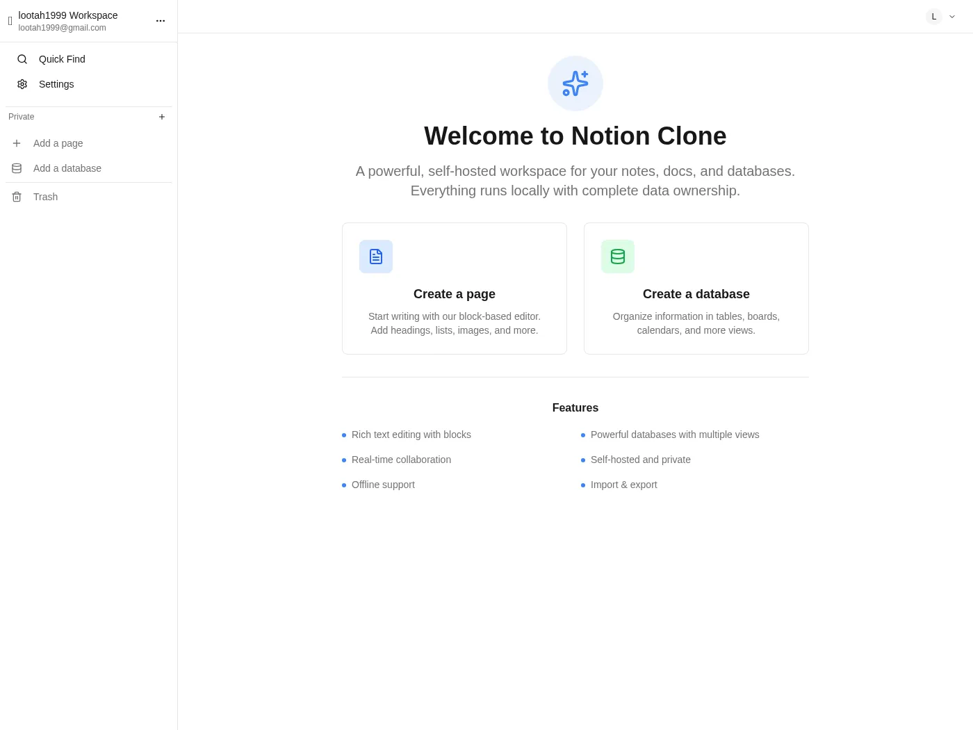 Self-Hosted Notion Clone
