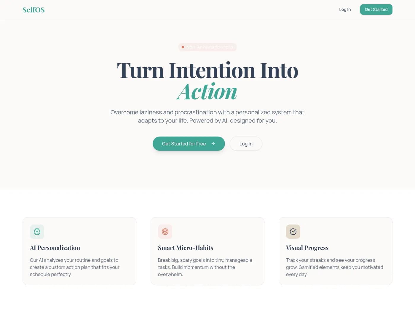 SelfOS: AI-Powered Habit Builder for Overcoming Laziness & Procrastination