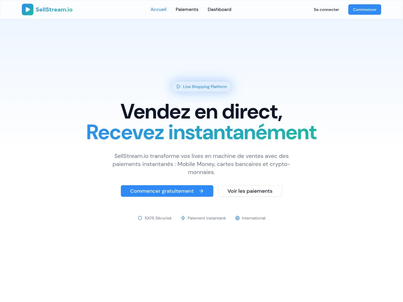 SellStream.io Integrated Payment System for Seamless Live Shopping