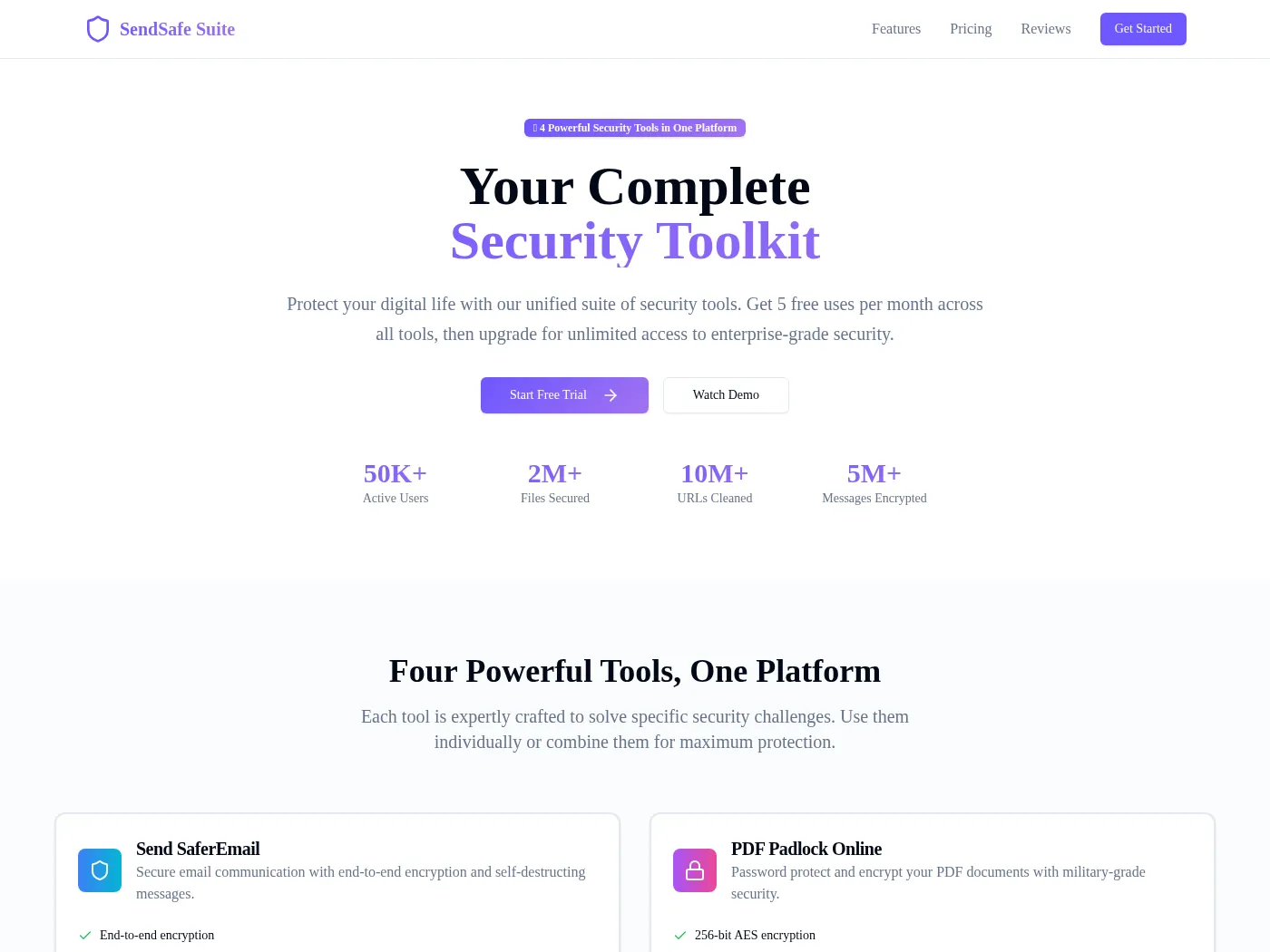 SendSafe Suite: Unified Security Web App Platform