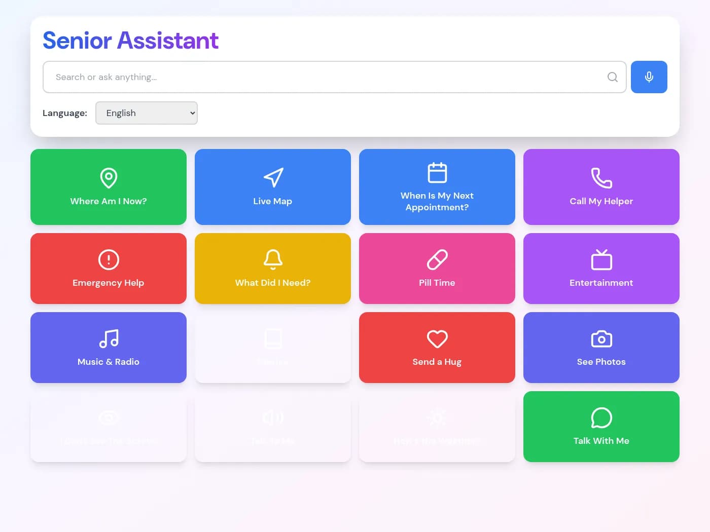 Senior Assistant: Accessible Multilingual Web App for Elderly Care