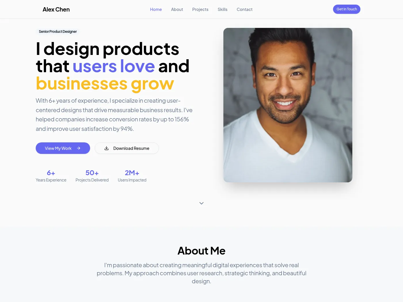 Senior Product Designer Portfolio One-Pager