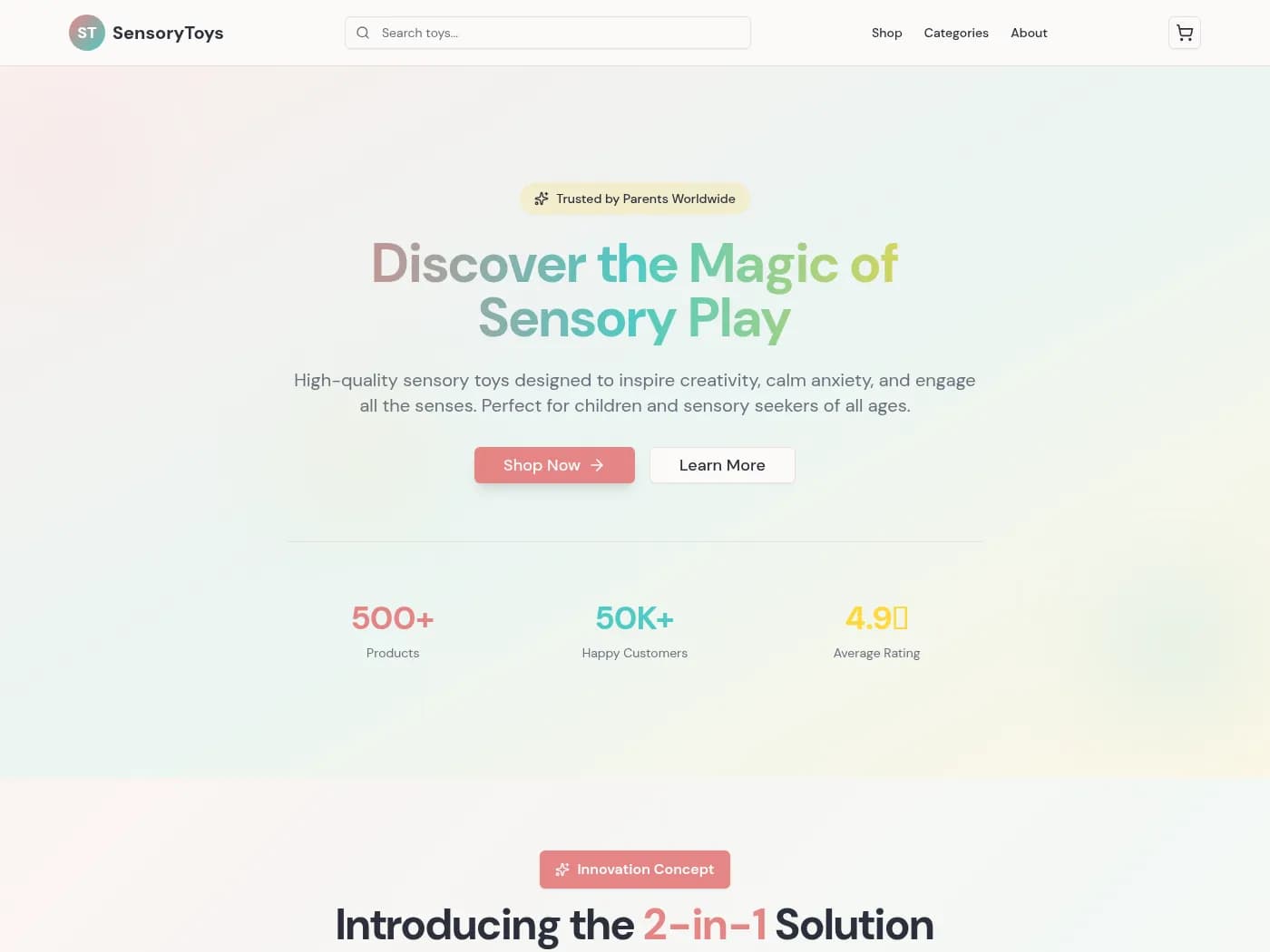 Sensory Toy Storefront