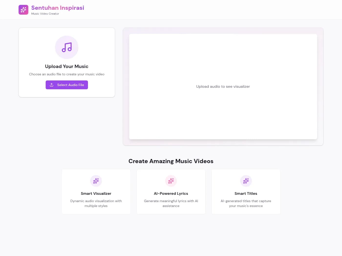Sentuhan Inspirasi Music Video Creator