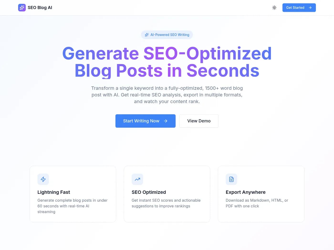 SEO AI Blog Generator Web App