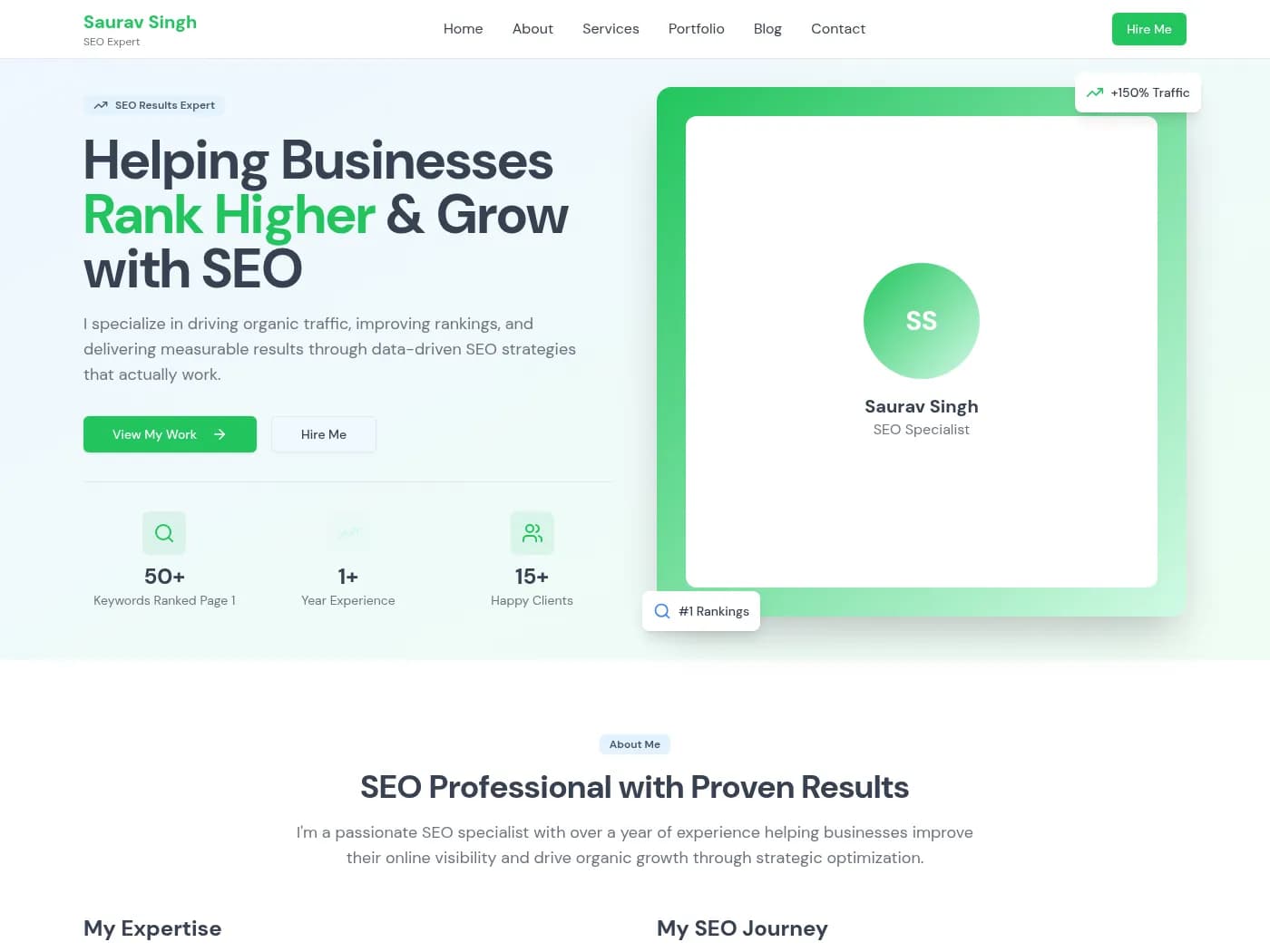 SEO Specialist Portfolio & Results-Driven Website