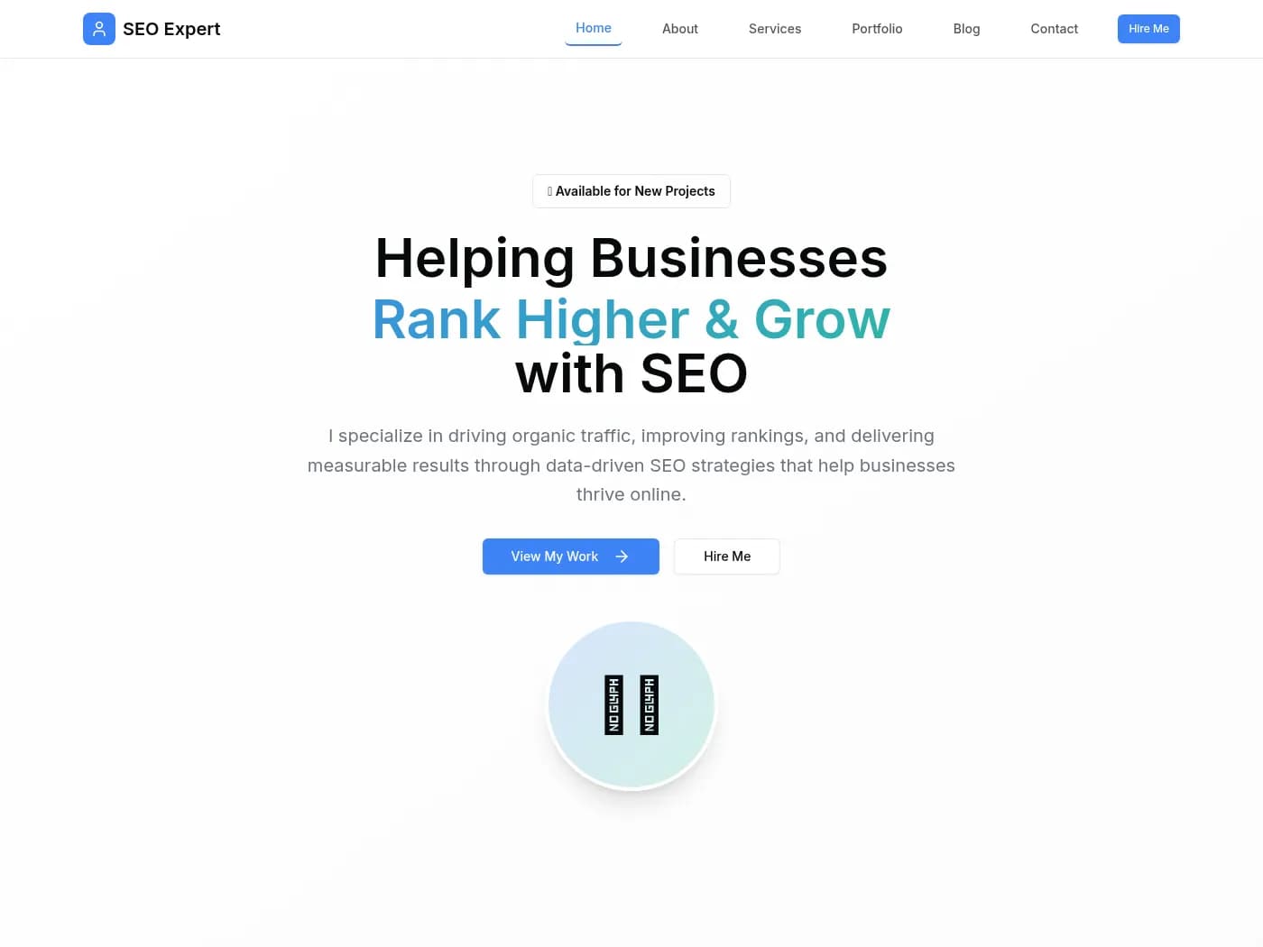 Professional SEO Portfolio Website for Showcasing Expertise and Results