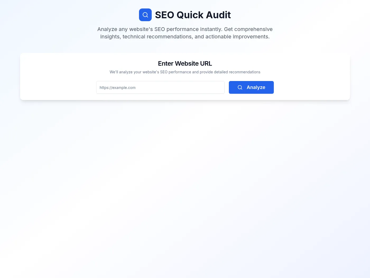 SEO Quick Audit — Actionable Website SEO Analyzer