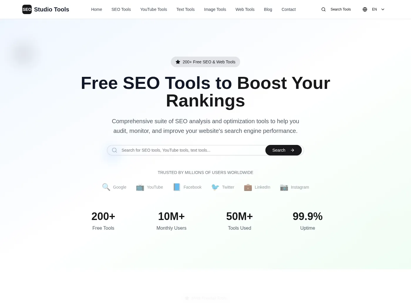 SEO Studio Tools Web Platform