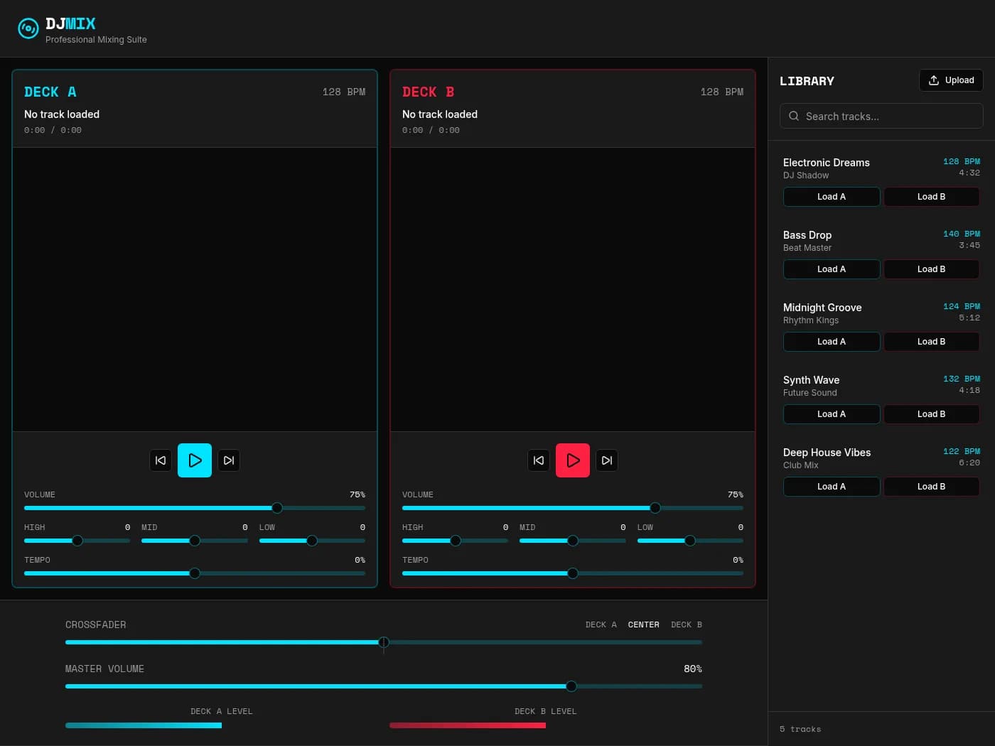 Serato-Inspired DJ Mixing App