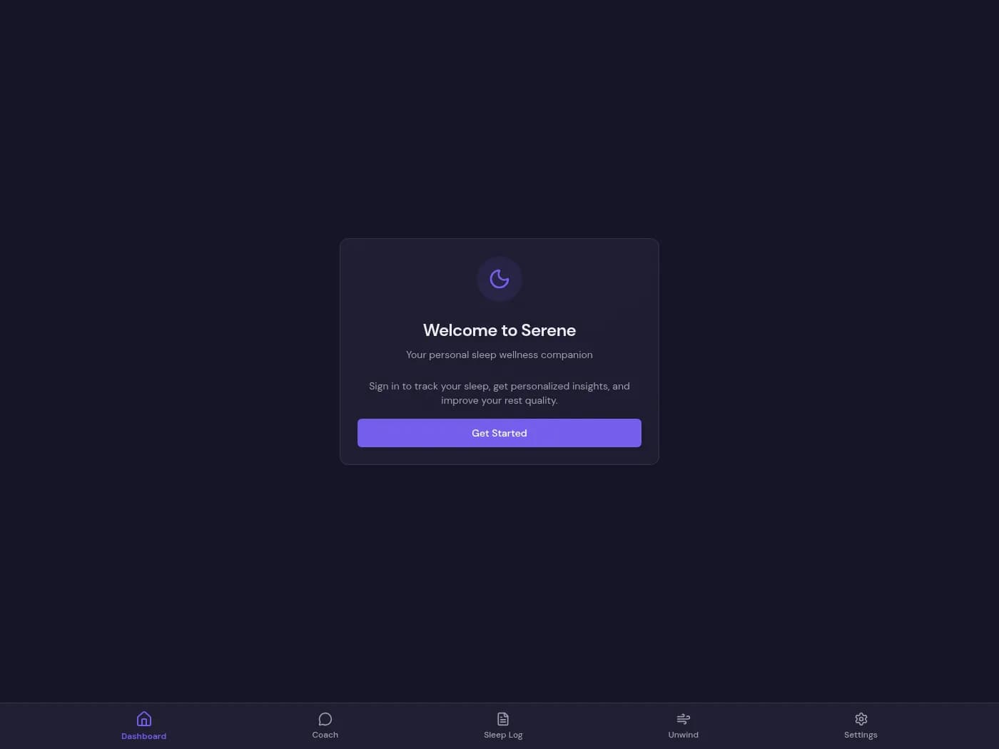 Serene Sleep Companion — Modern, Intuitive Sleep Wellness App
