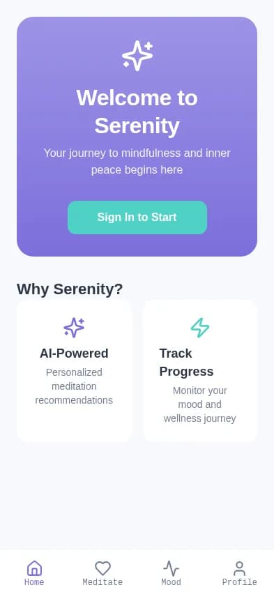 Serenity Mindfulness Mobile App