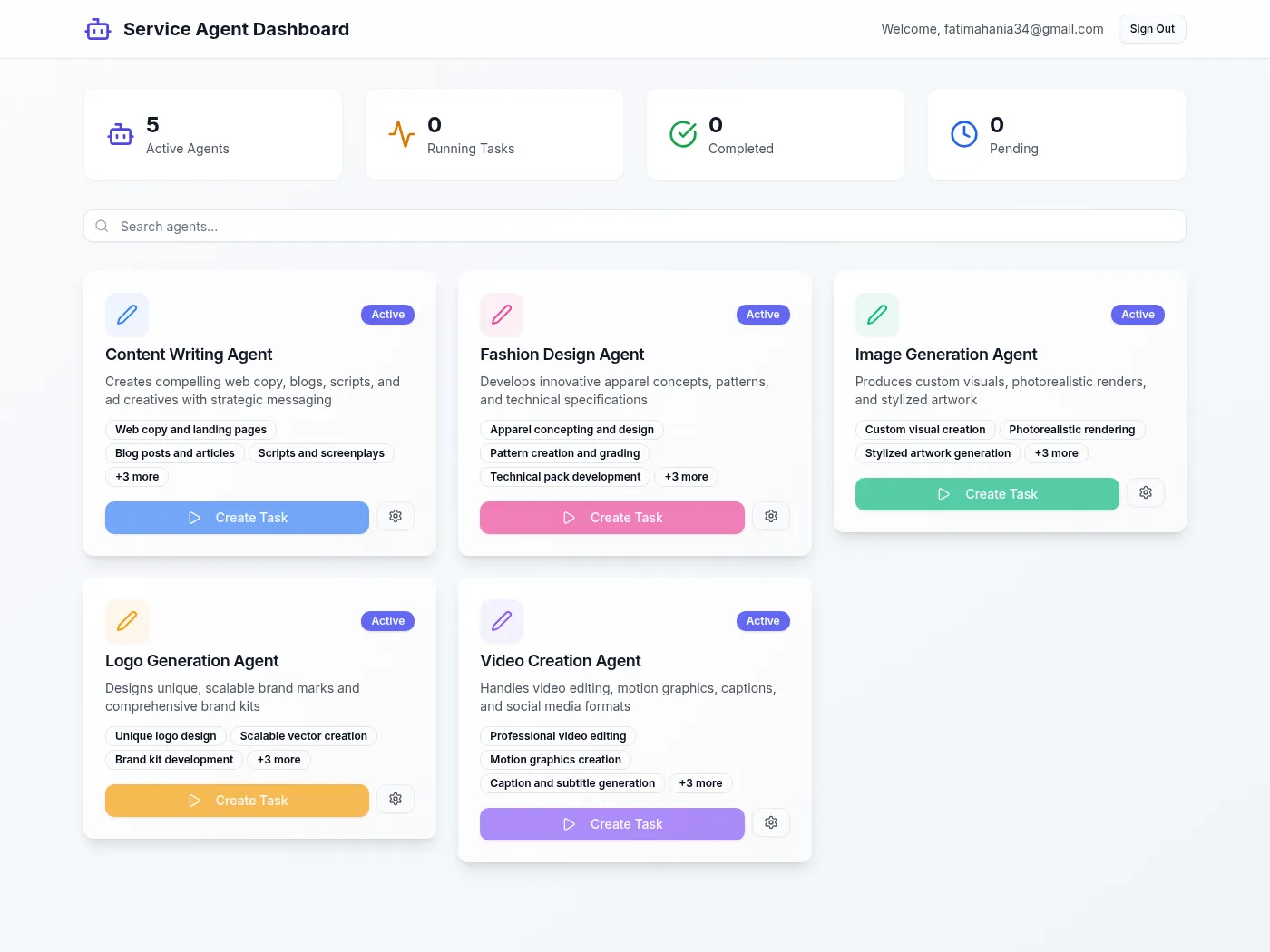 Service Agent Dashboard