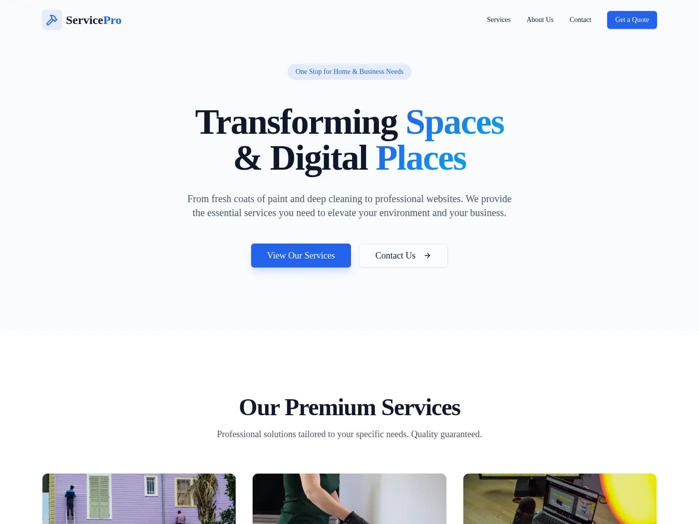 All-in-One Service Solutions Website