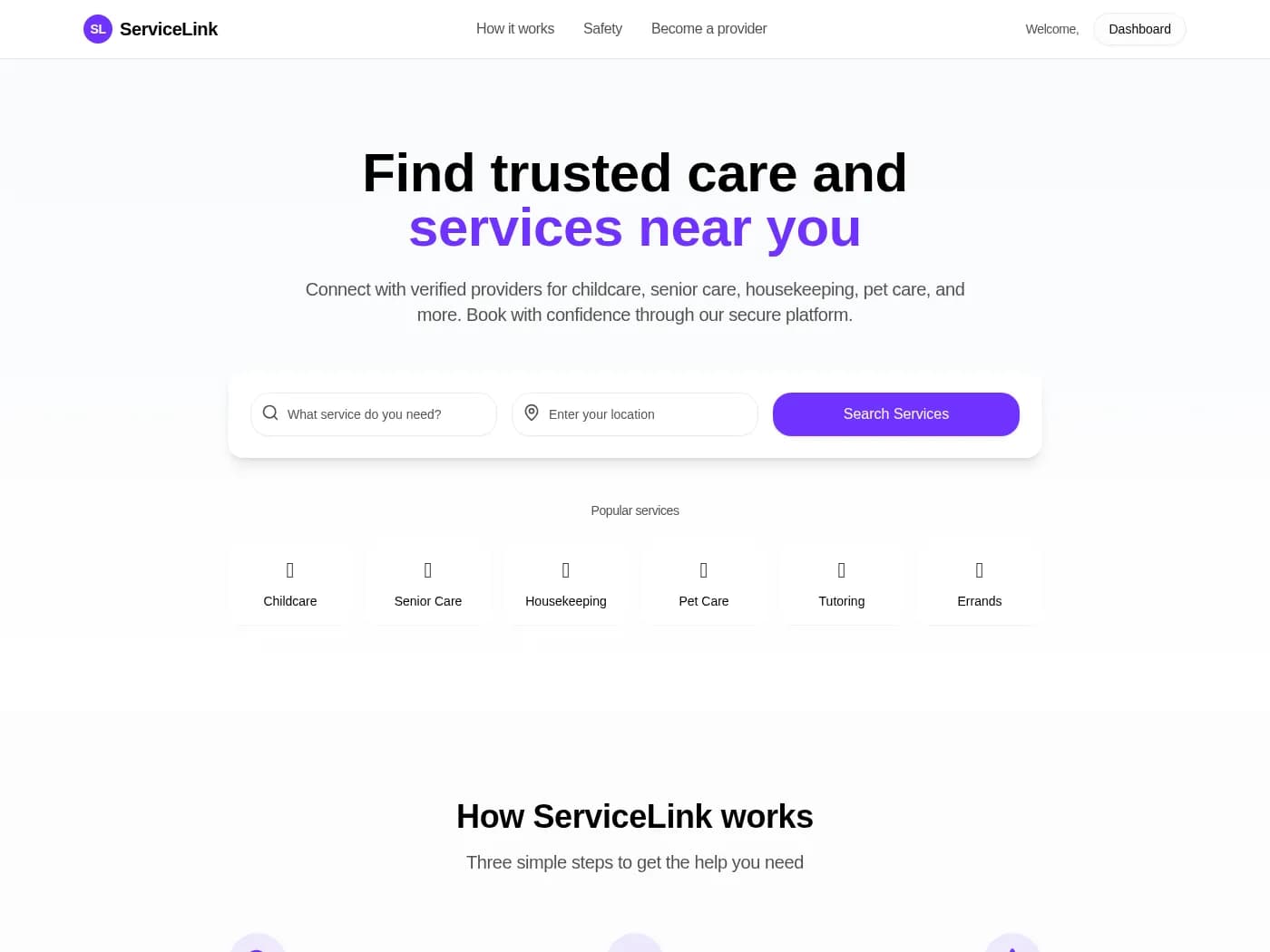 ServiceLink - Two-Sided Home & Personal Services Marketplace