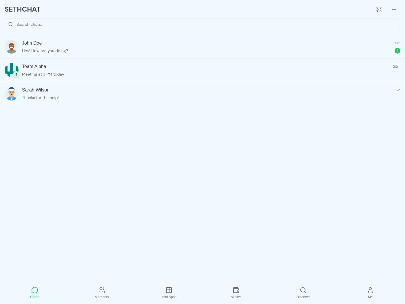 SETHCHAT: The All-in-One Super App for Messaging, Social, Payments, and Mini-Programs