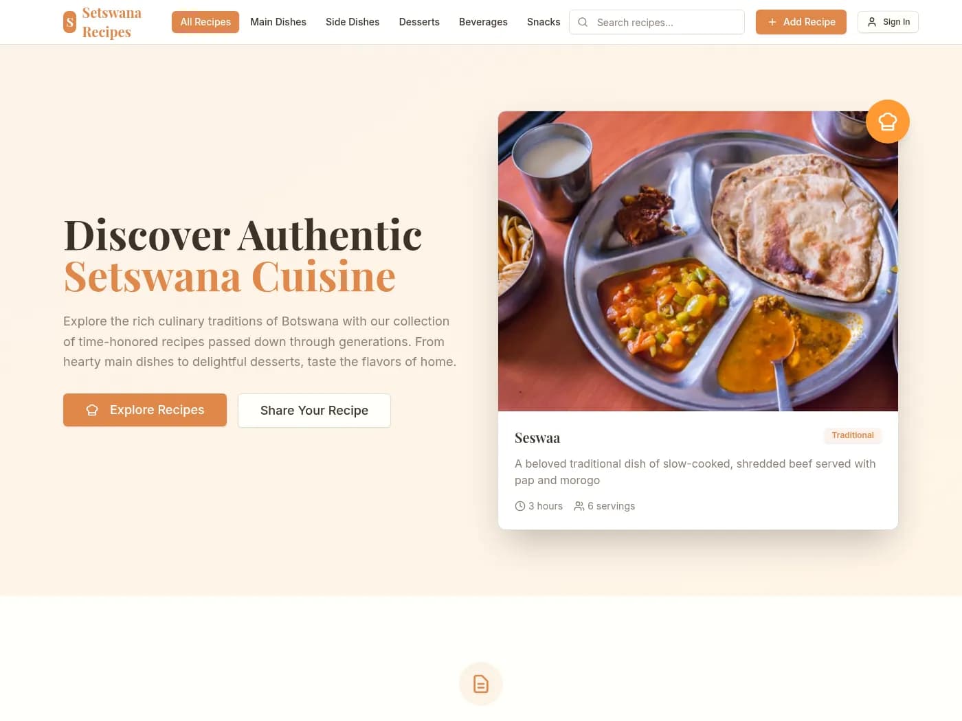 Setswana Culinary Recipes Hub
