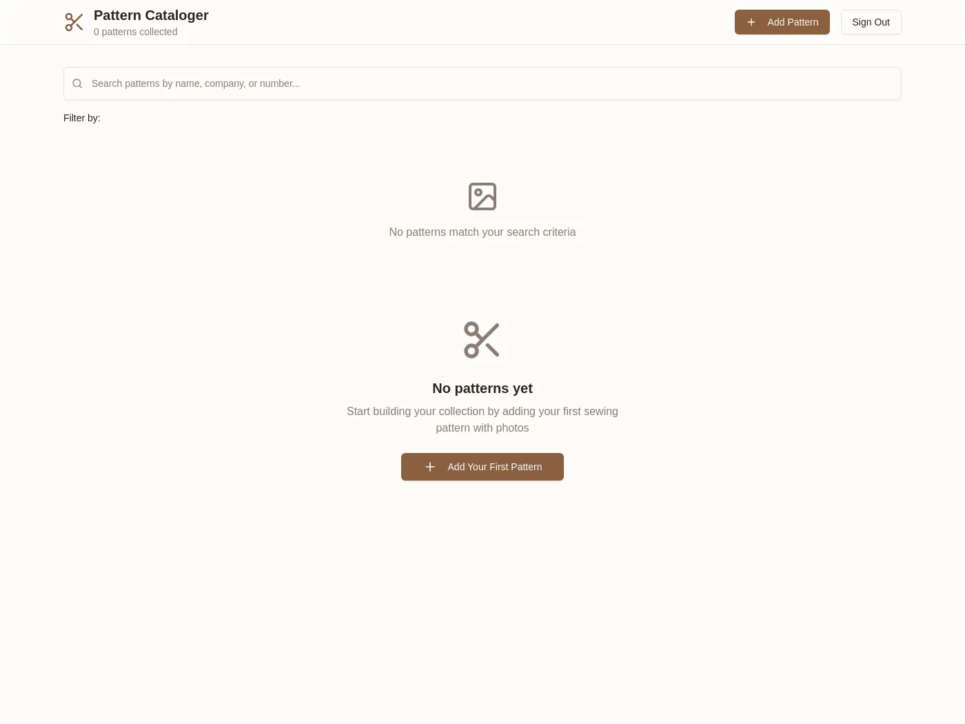 Sewing Pattern Photo Cataloger