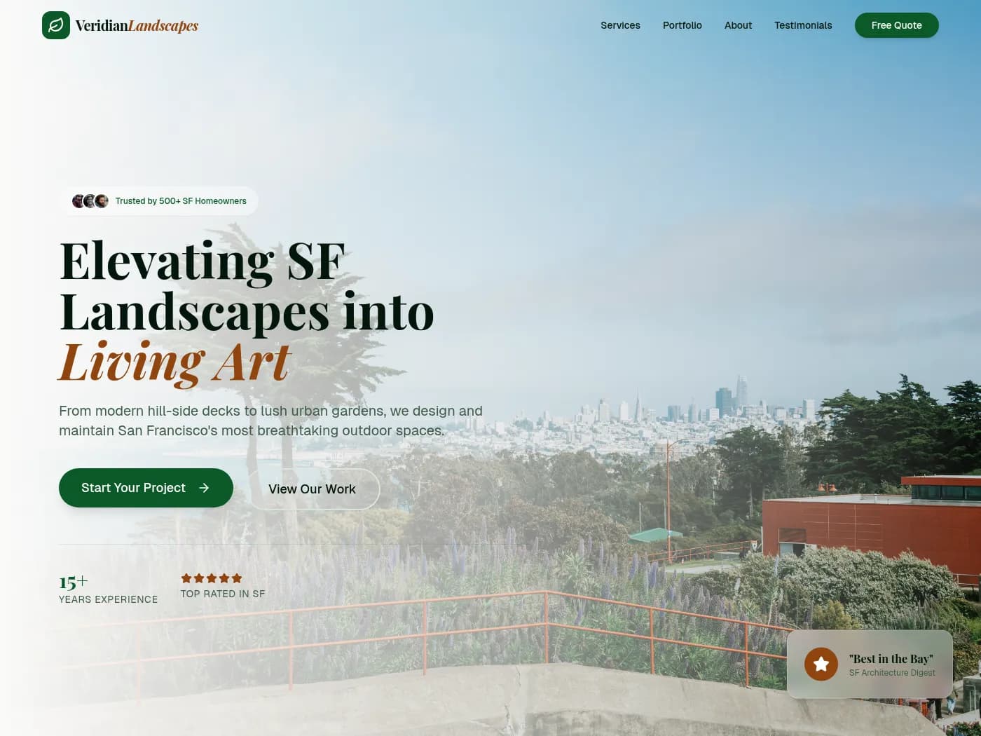 SF Landscaping Landing