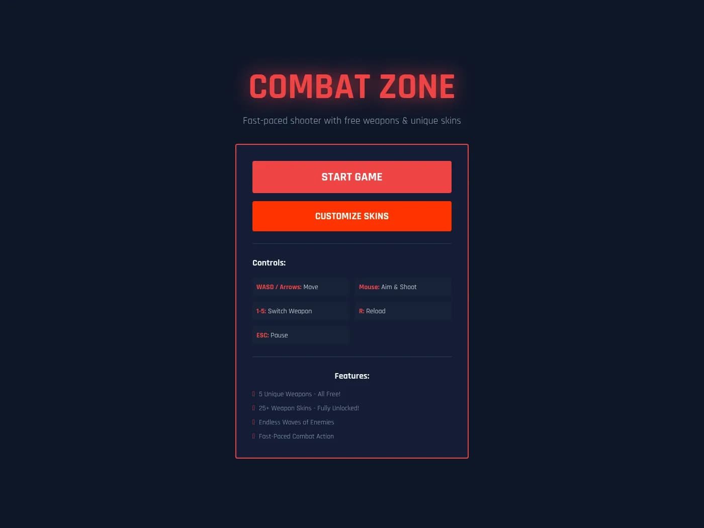 SFG2-Style Shooter Game with Free Weapon Skins