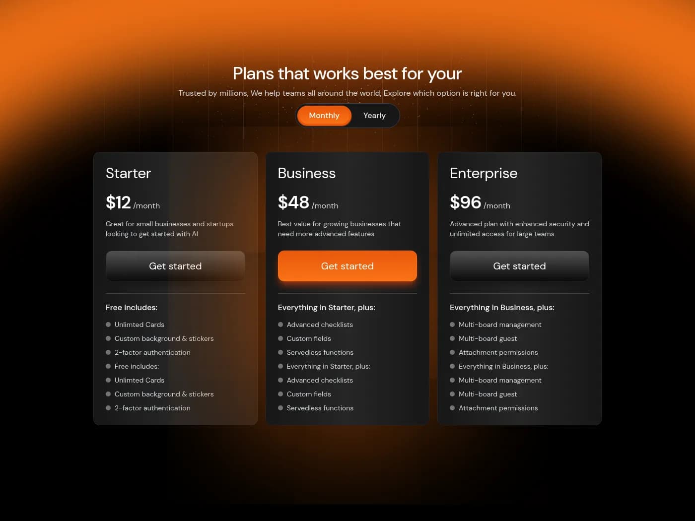 Modern AI-Powered Pricing Component Integration (shadcn, Tailwind, TS, Vite)
