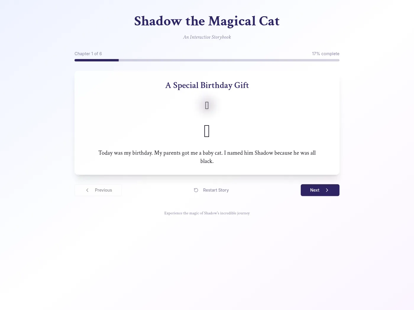 Shadow the Magical Growing Cat - Interactive Storybook