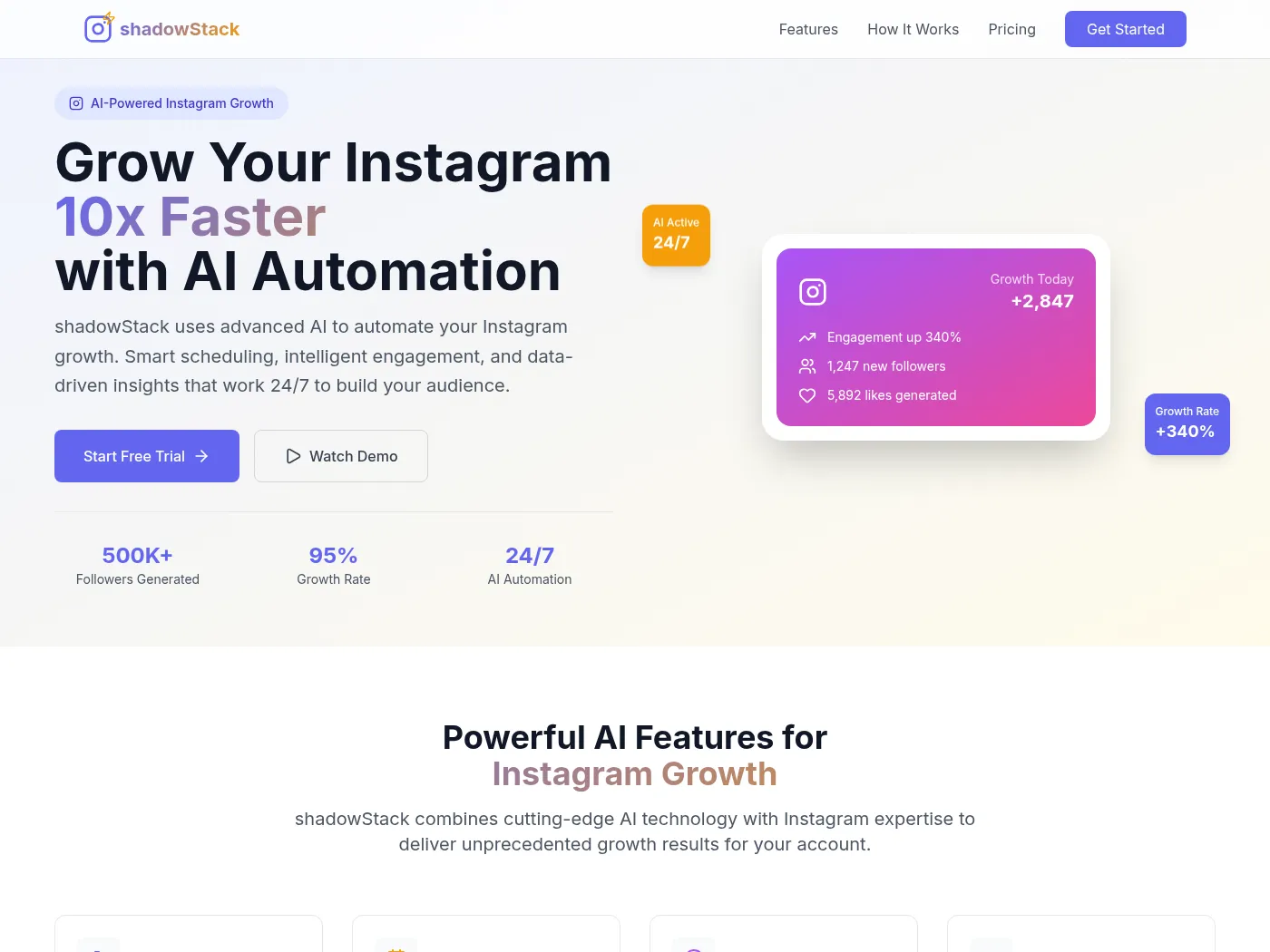 shadowStack AI Instagram Automation Platform