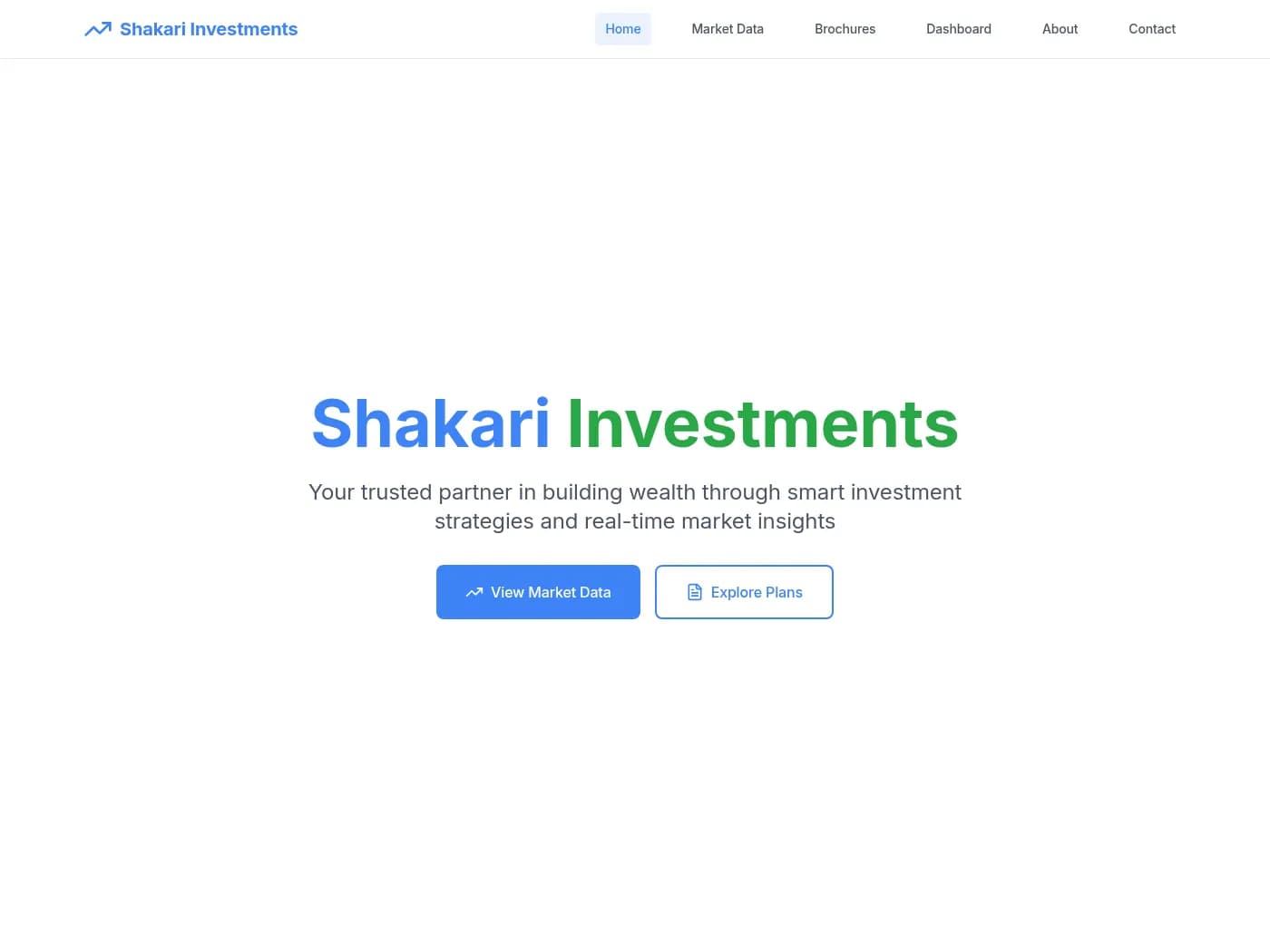 Shakari Investments Interactive Web Portal