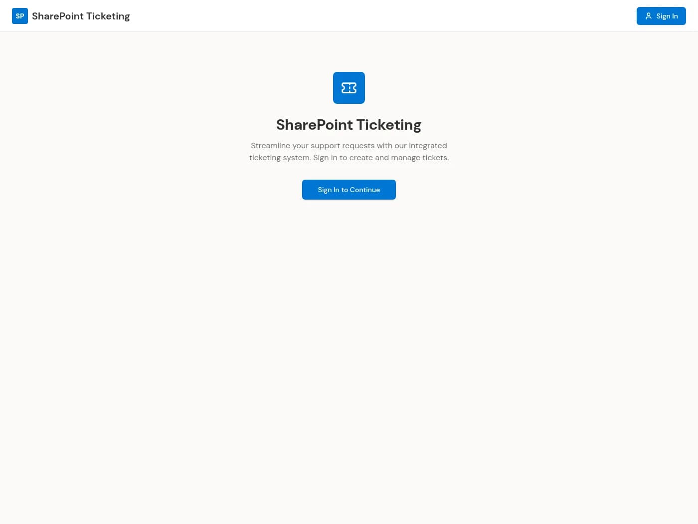 SharePoint Ticketing Application