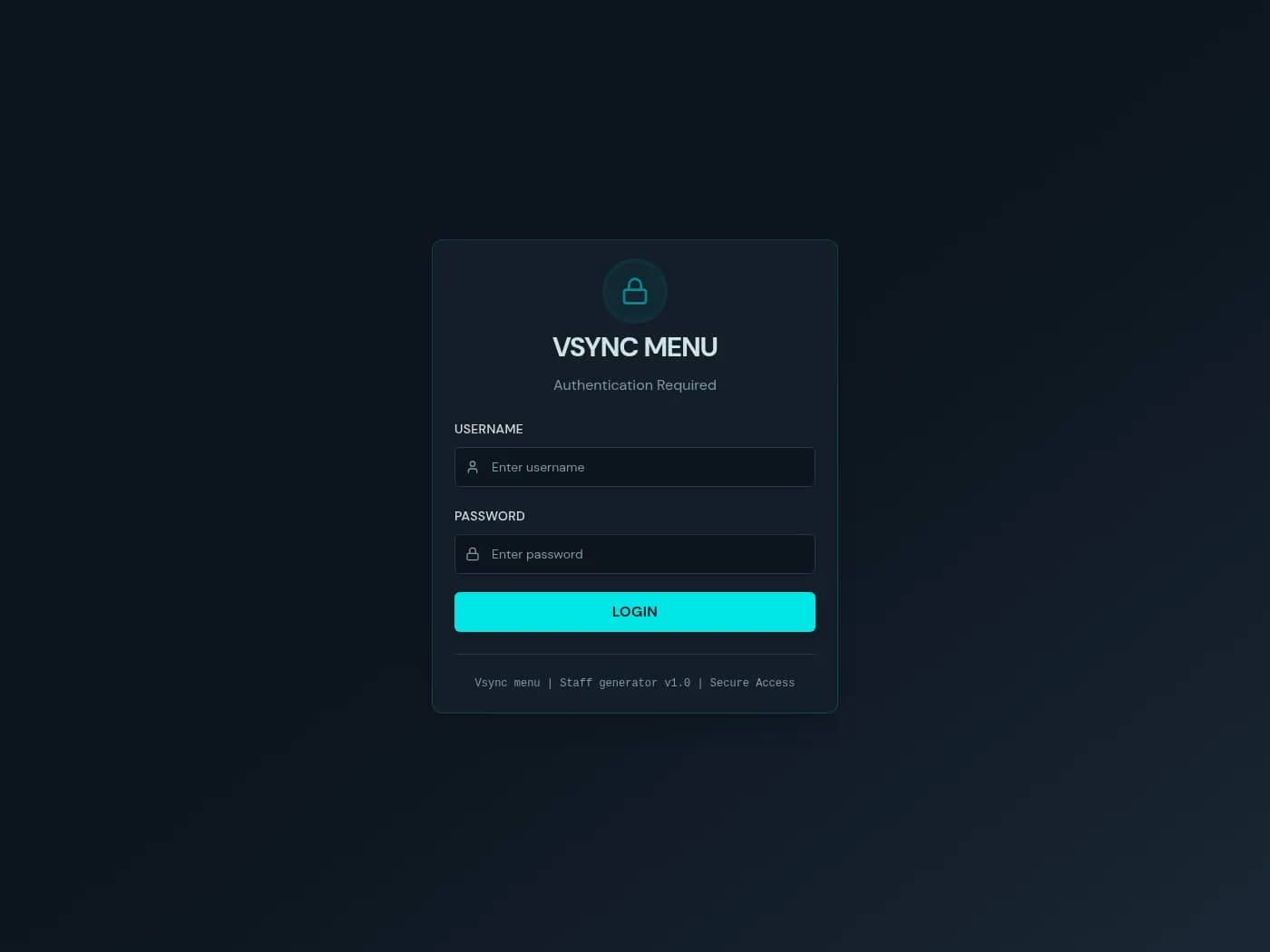 Shark Menu Access Key Generator Portal