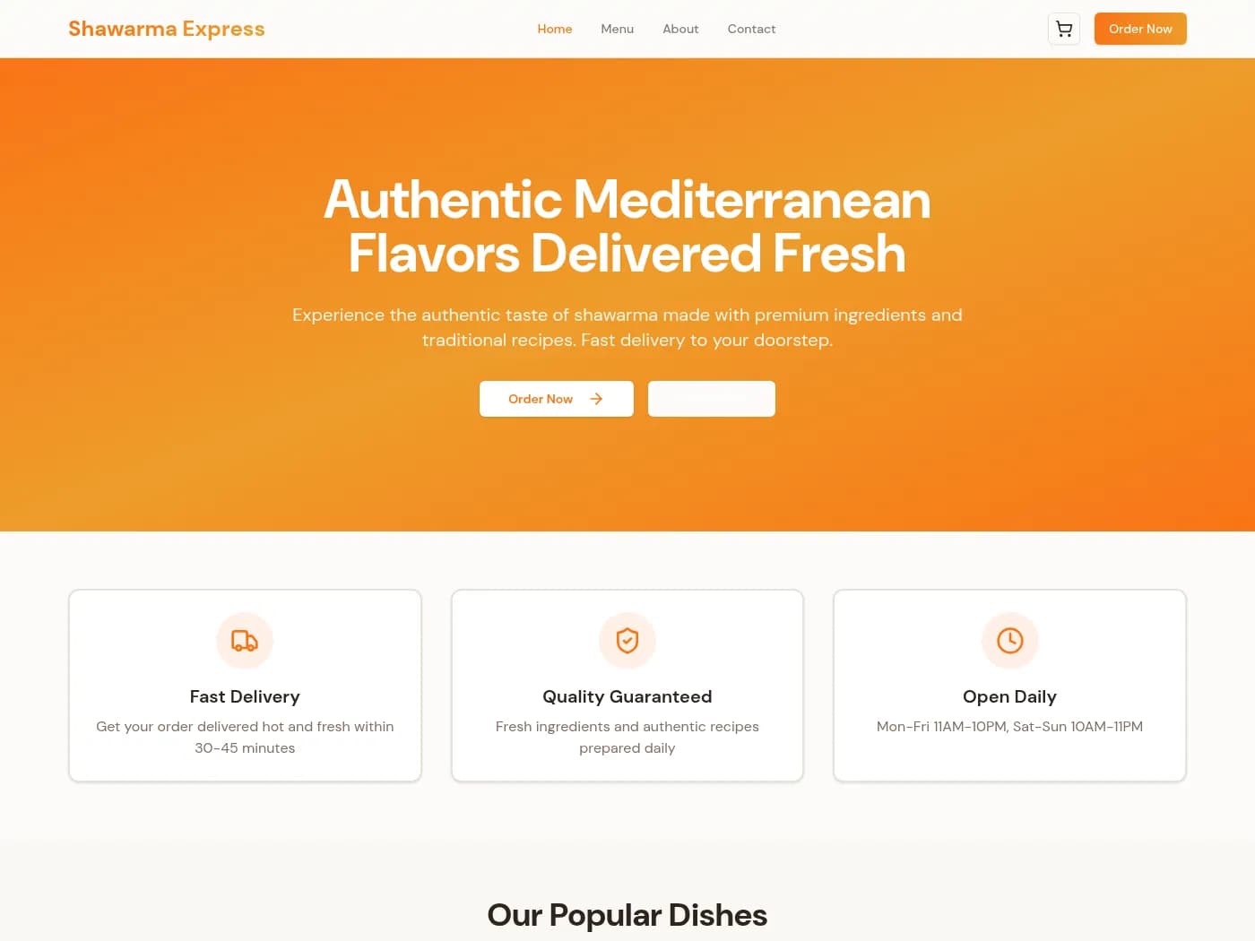 Shawarma Express: Professional 5-Page Restaurant Website with Online Delivery