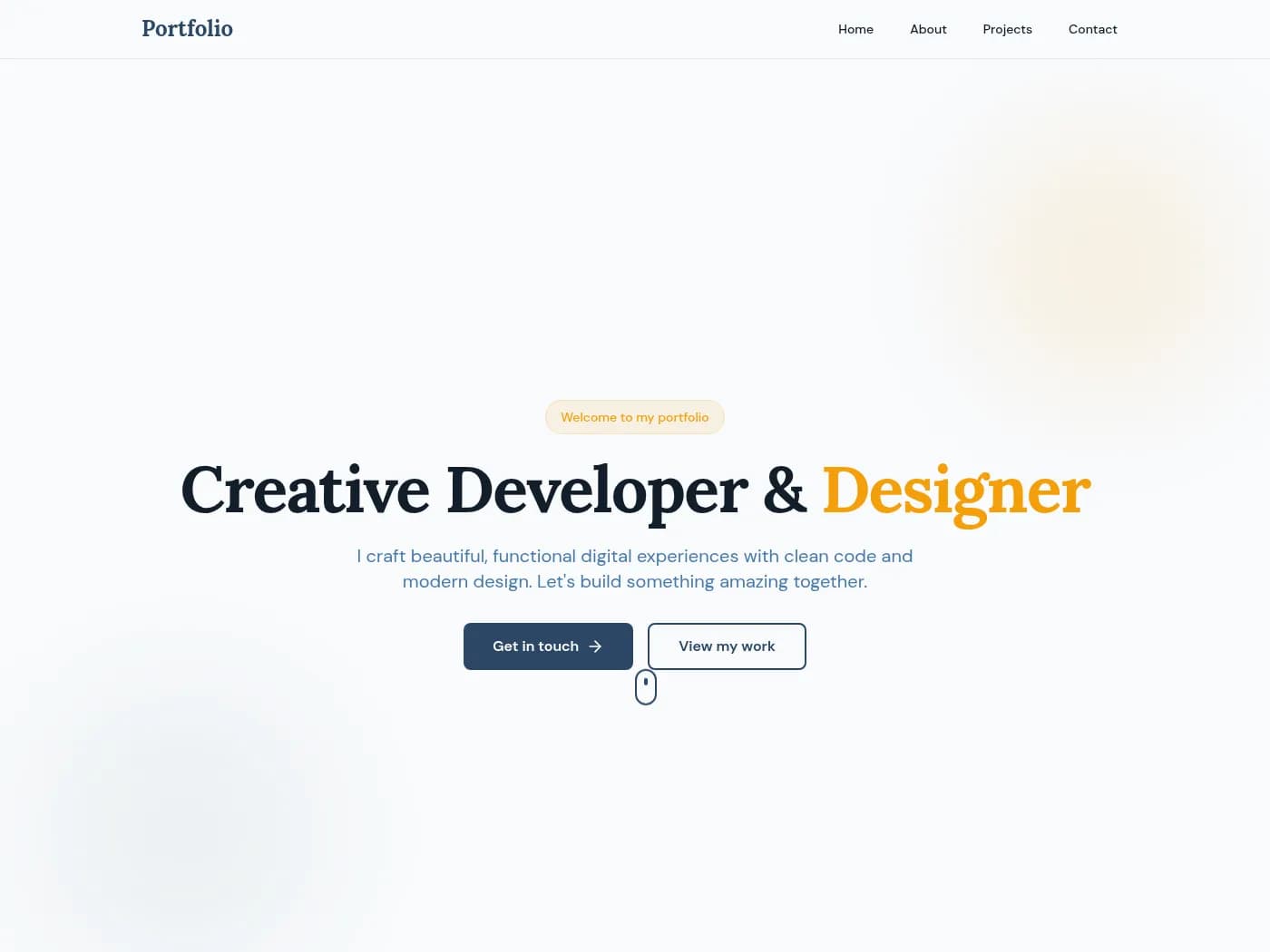 Shaxsiy Portfolio Vebsayti
